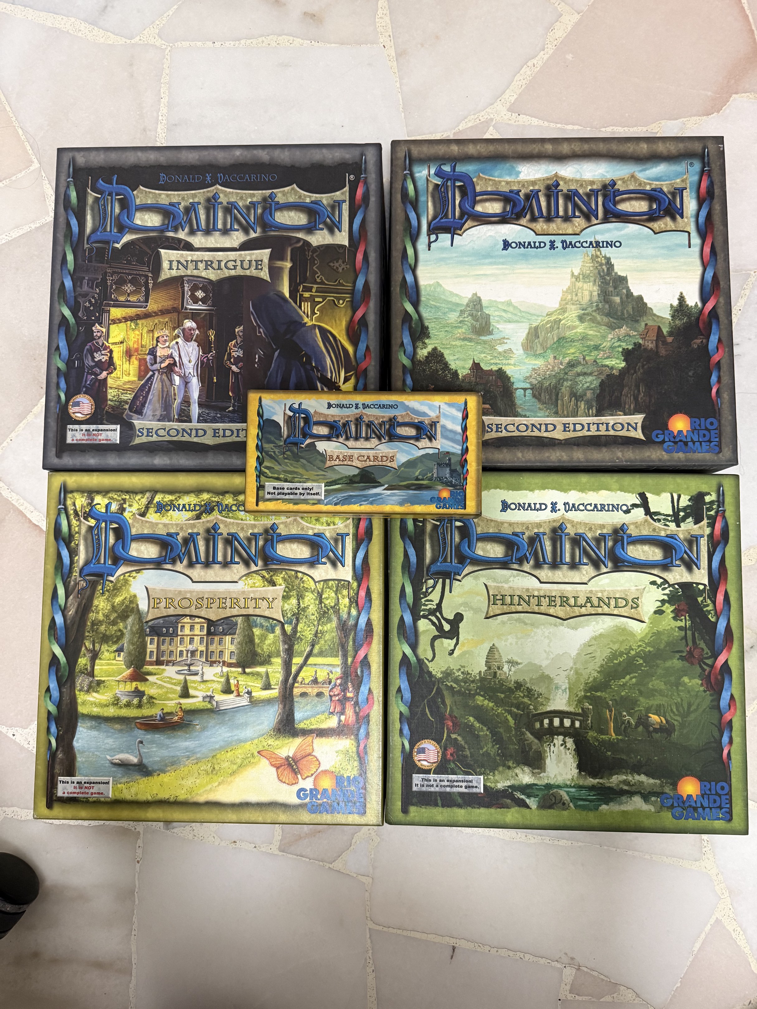 Dominion Board Game - Intrigue, Prosperity, Hinterlands, Base Cards ...