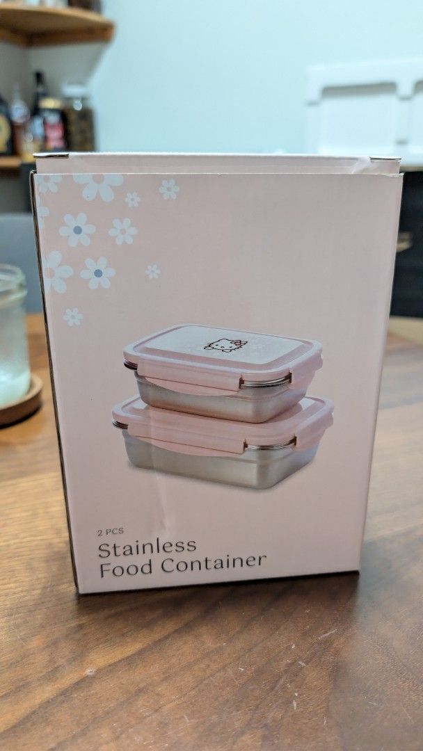 Hello Kitty Stainless Steel Food Container Set, Furniture & Home Living ...