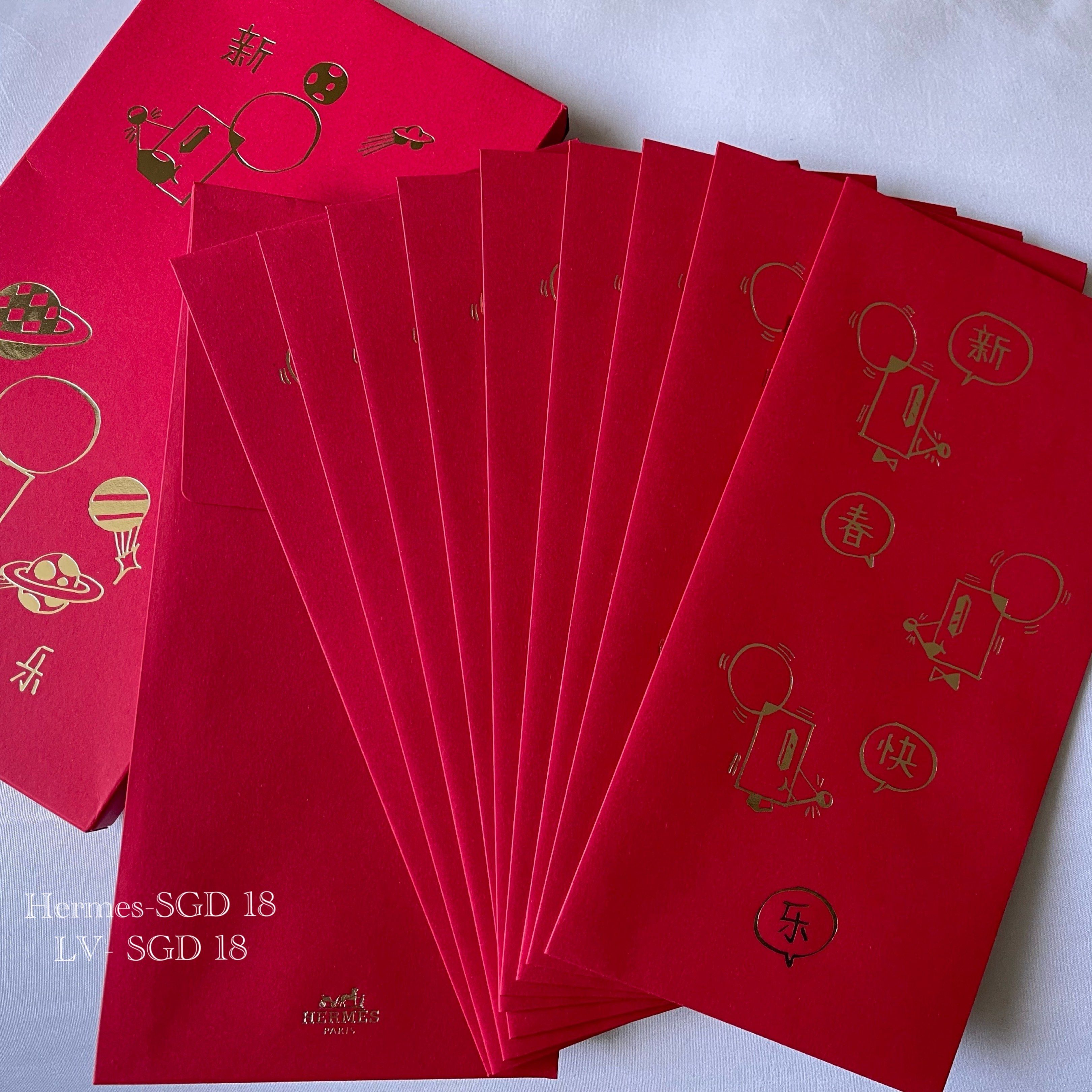 Hermes & LV Red packets, Luxury, Accessories on Carousell