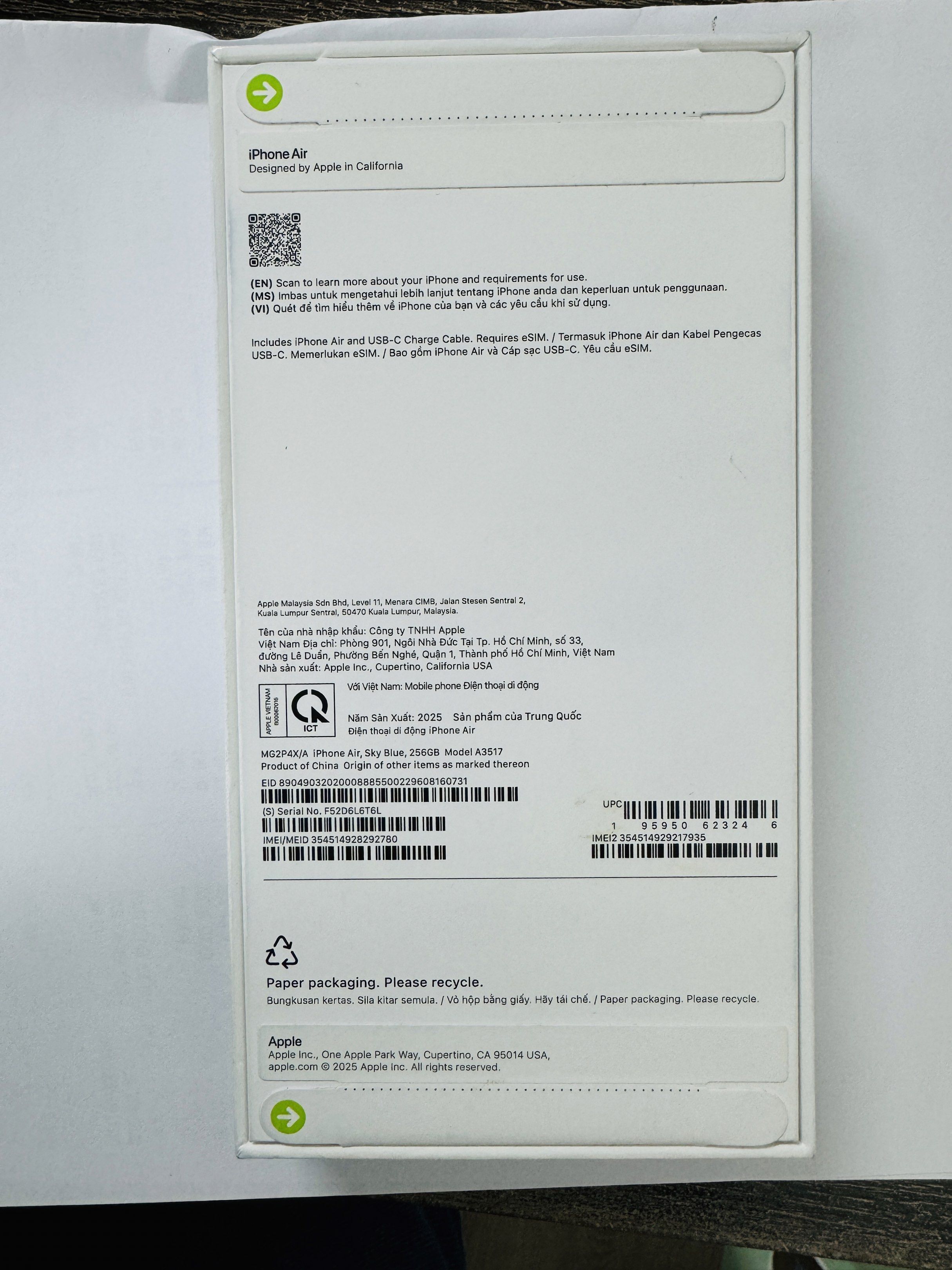 iPhone Air Sky Blue 256GB, Mobile Phones & Gadgets, Mobile Phones ...