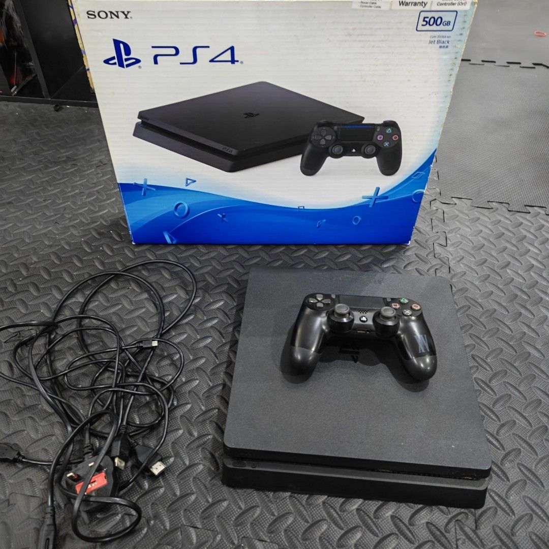 ‼️Like New‼️Second hand PS 4 Slim 500 GB with Box 1 Controller, Video ...