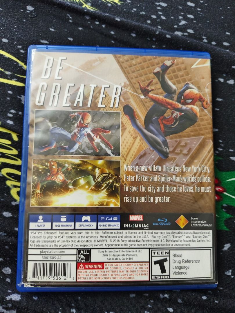 Marvel's Spider-Man PS4 Game, Video Gaming, Video Games, PlayStation on ...