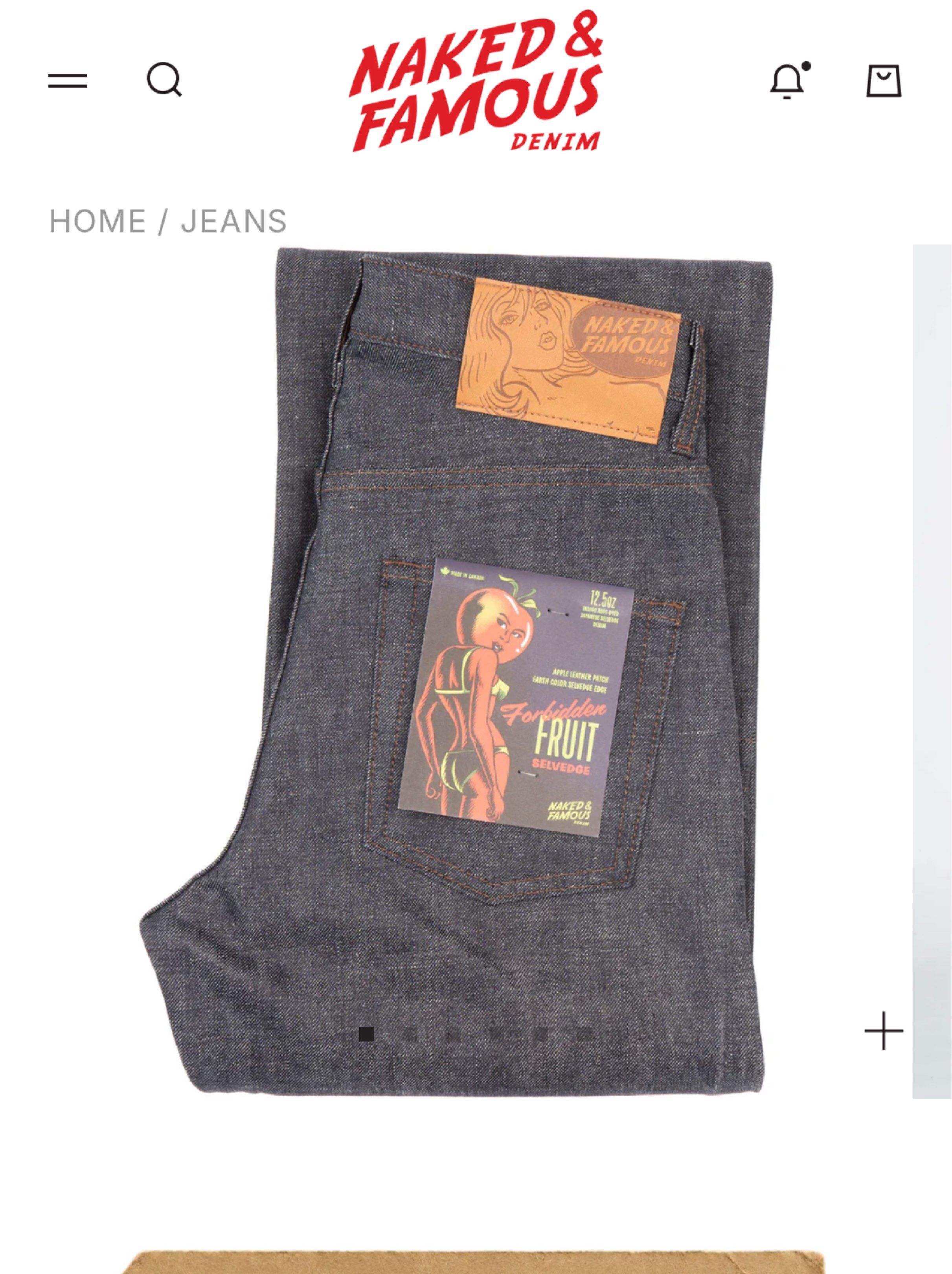 Naked and Famous Strong Guy W34 - Forbidden Fruit Selvedge, Men's ...