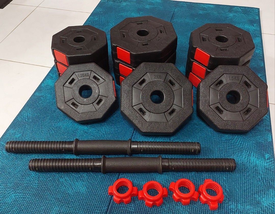 Octagon Shape Dumbbell- 20kg, Sports Equipment, Exercise & Fitness ...