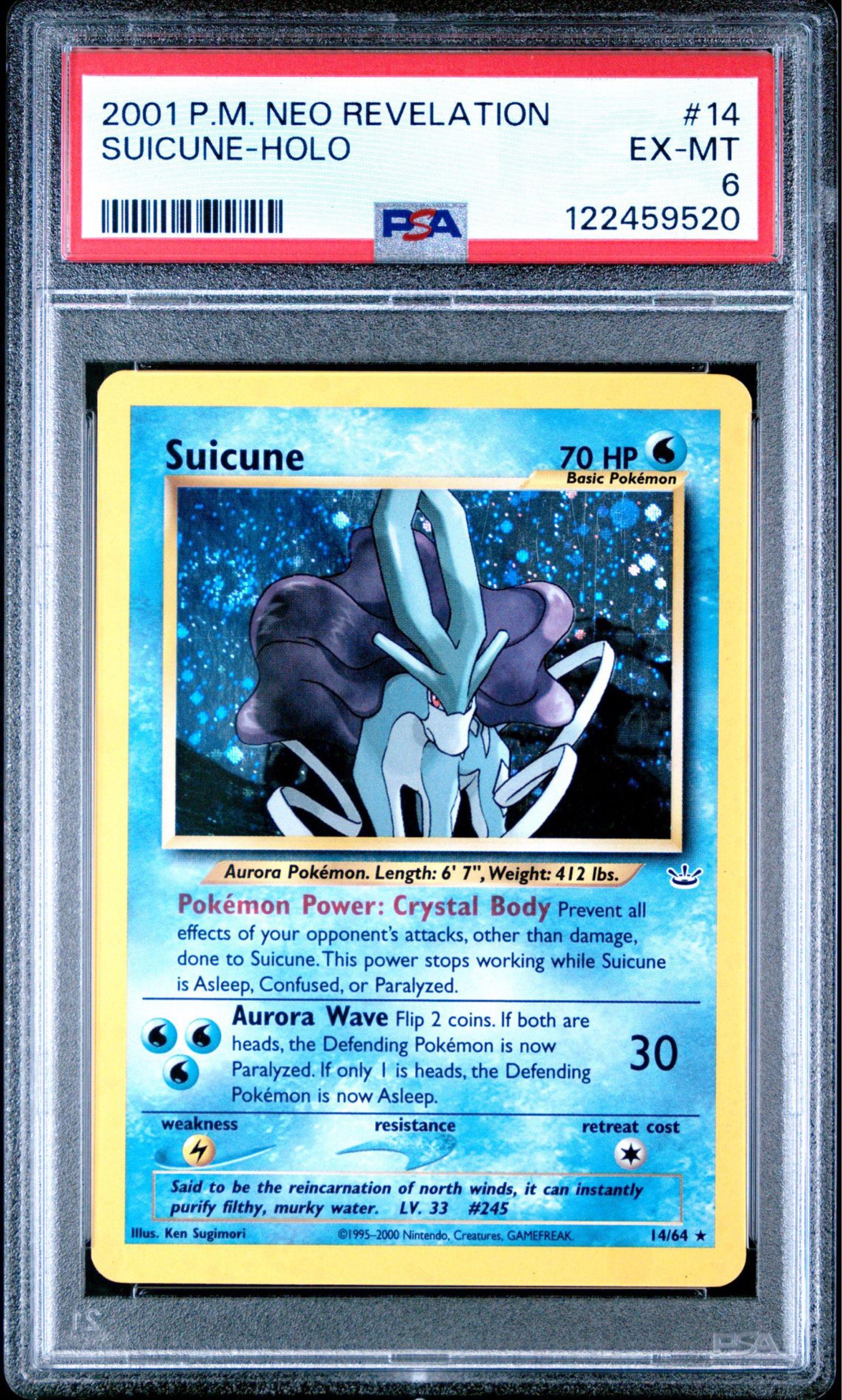 Pokemon TCG Neo Revelation Suicune #14 PSA 6, Hobbies & Toys, Toys ...