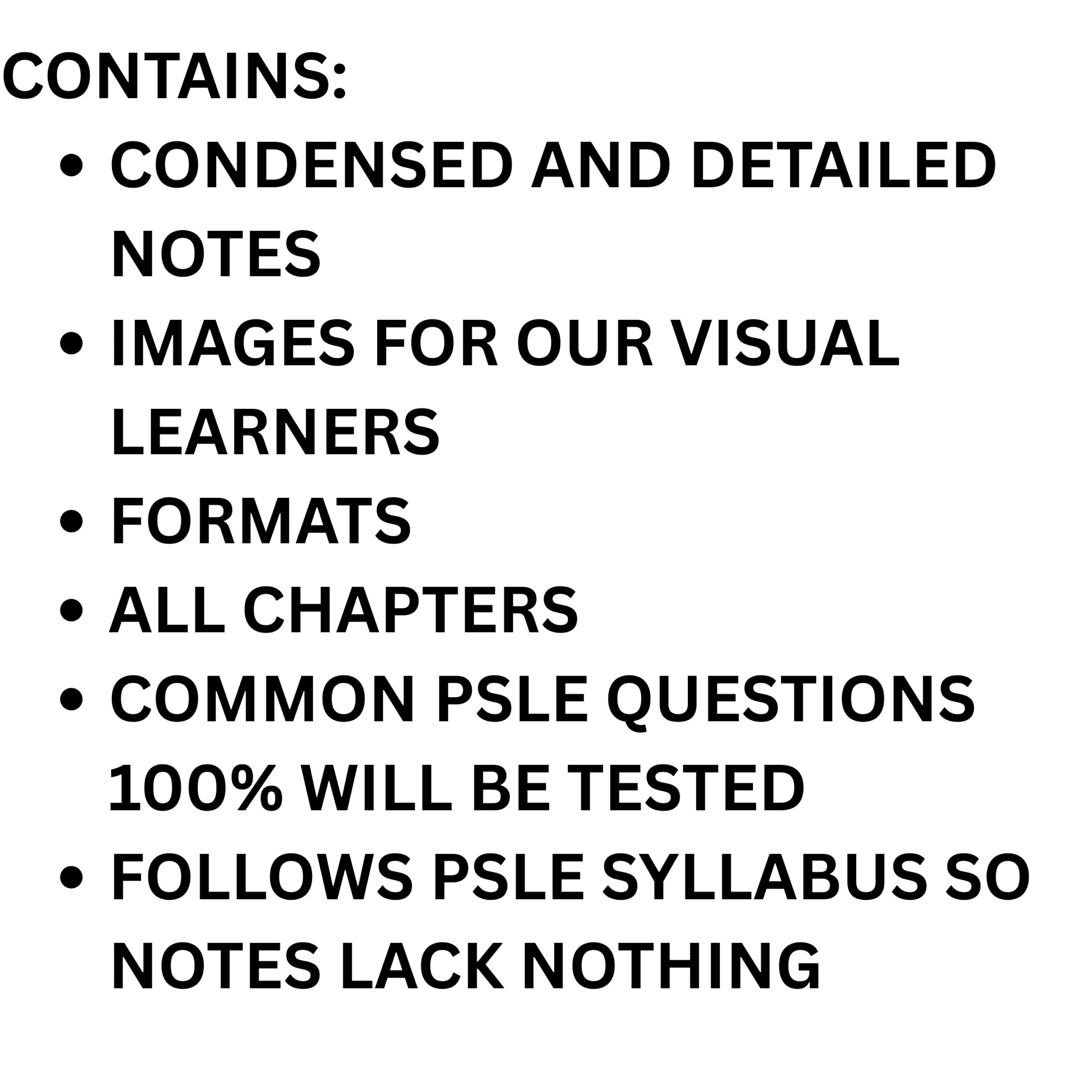 PSLE Science Notes AL1 Focus | Full Syllabus + Common Exam Qns | Clear ...