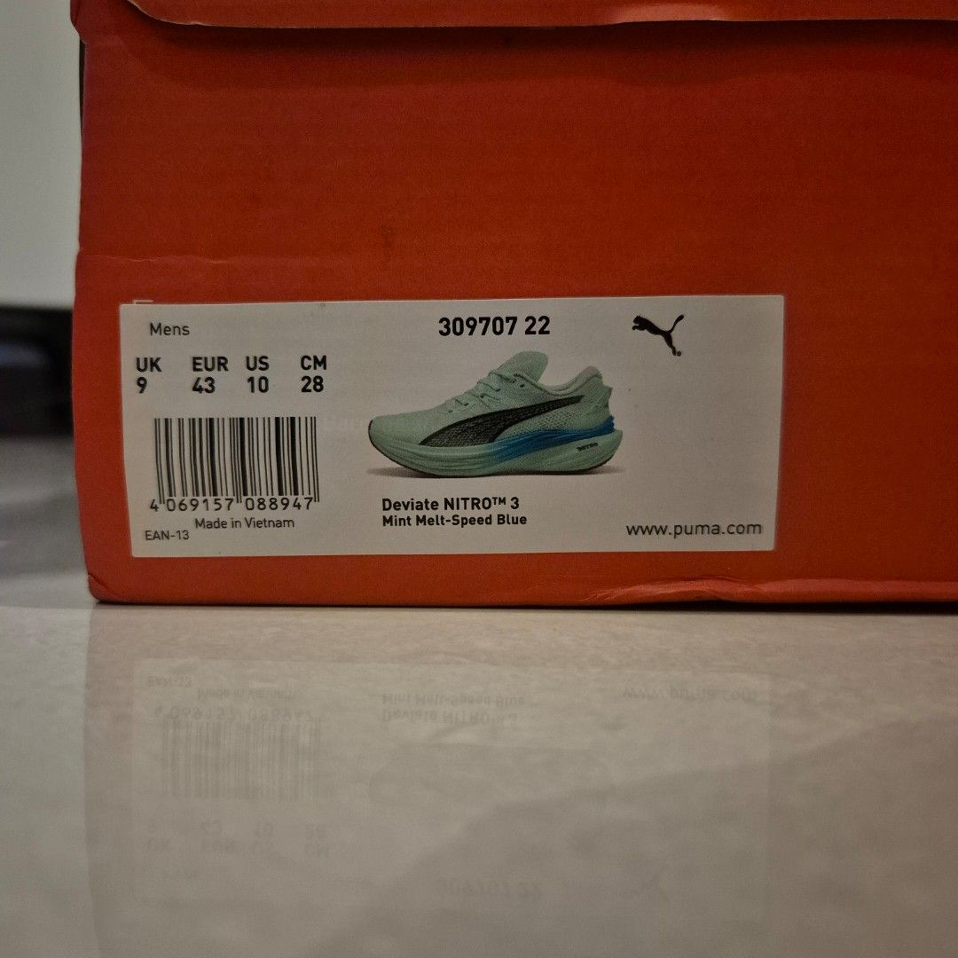 Puma deviate nitro 3 mint melt UK9, Men's Fashion, Footwear, Sneakers ...