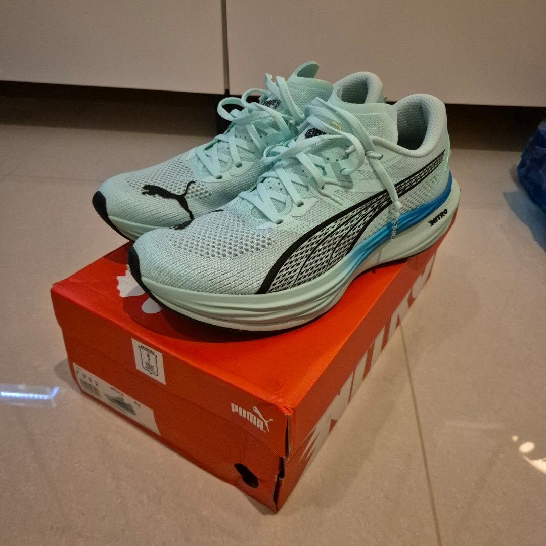 Puma deviate nitro 3 mint melt UK9, Men's Fashion, Footwear, Sneakers ...