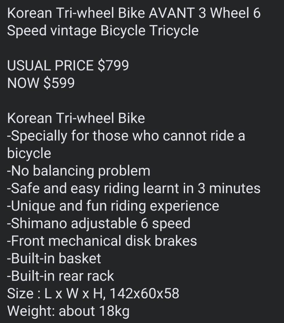 Rare Avant Tricycle - Green, fast deal, self collect, Sports Equipment ...