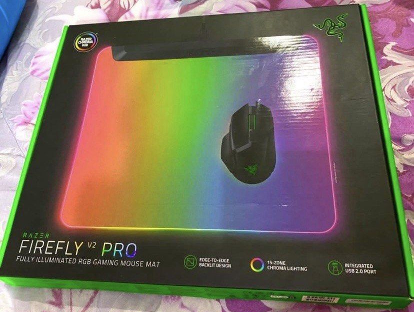 Razer Firefly V2 Pro Micro-textured Surface Mouse Mat with Razer Chroma ...