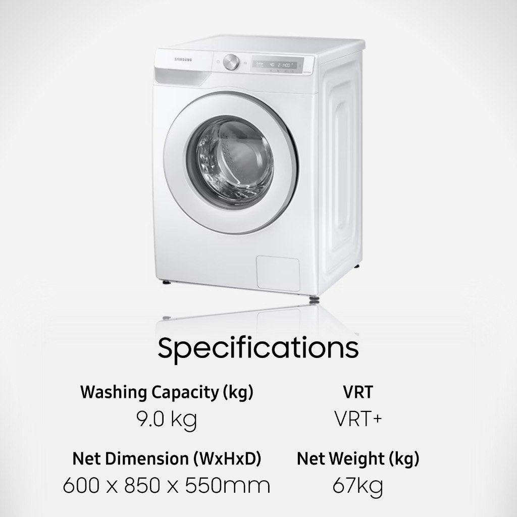 Samsung EcoBubble Front Load Washing Machine 9kg, TV & Home Appliances ...