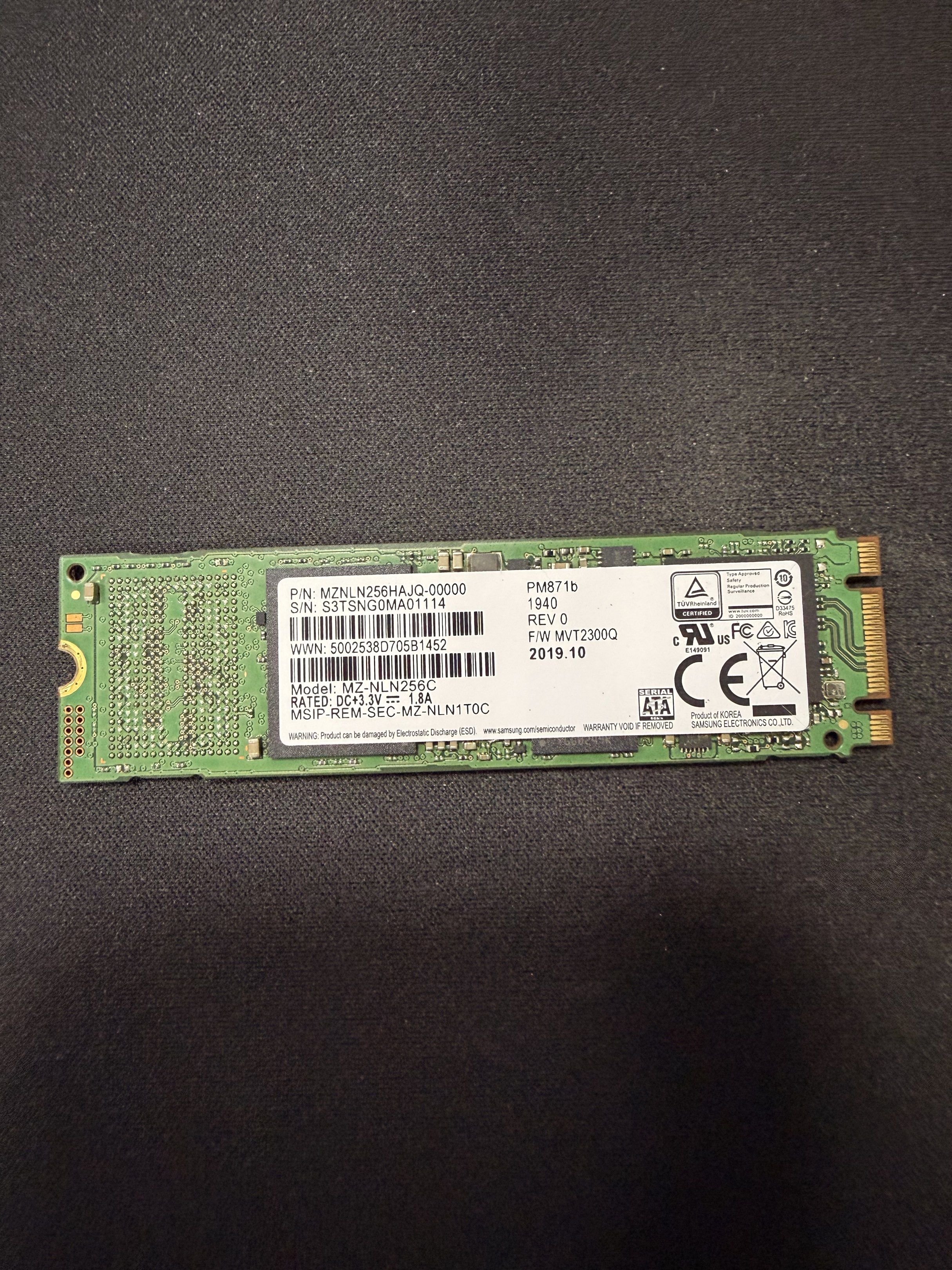 Samsung PM871b 256GB NVMe SSD, Computers & Tech, Parts & Accessories ...