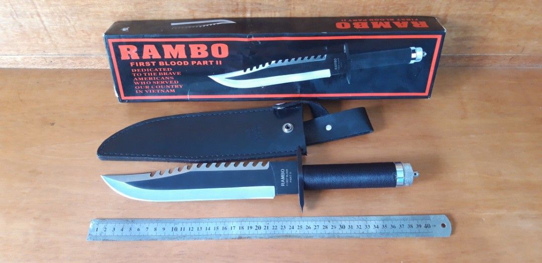 Sangkur rambo first blod part 2 sarung kulit sapi tebal, Antik ...