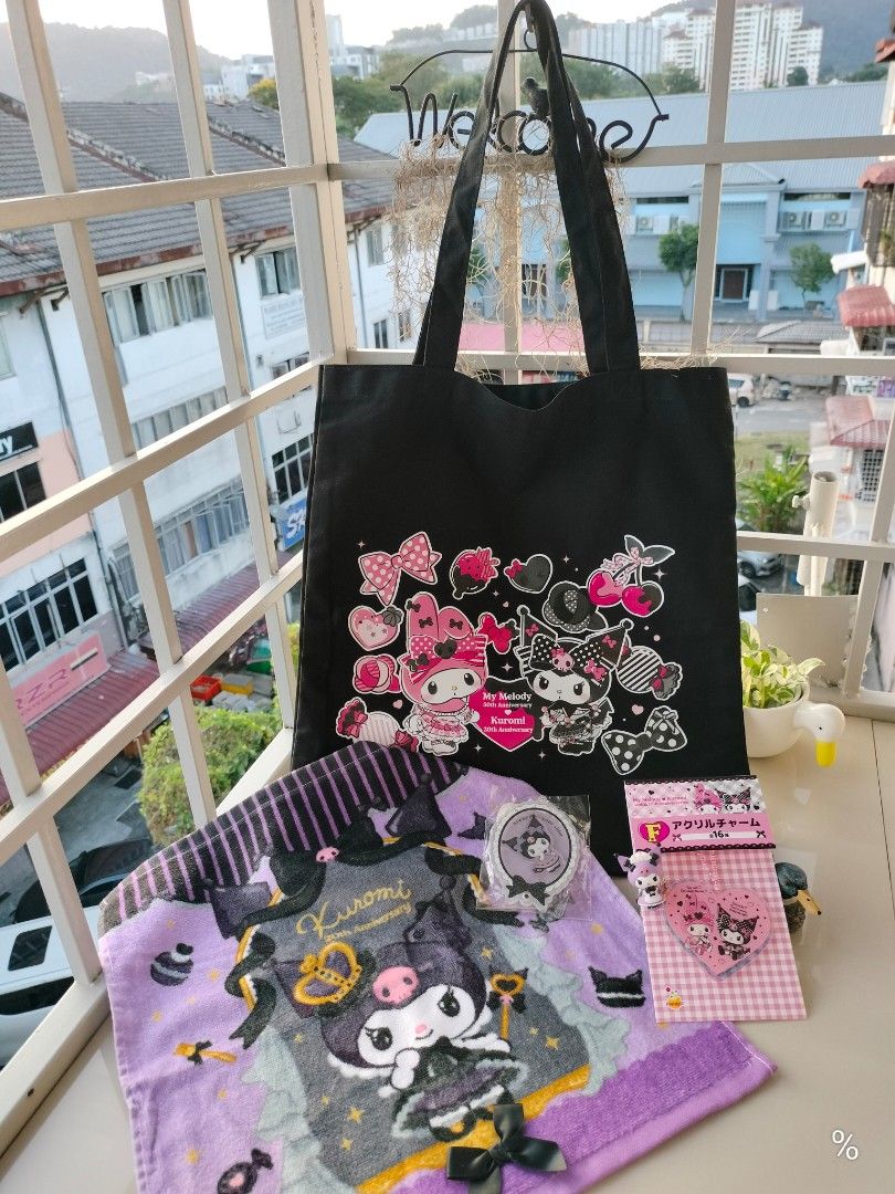 Sanrio "My Melody &Kuromi 50th & 20th Anniversary Tote Bag+Acrylic ...