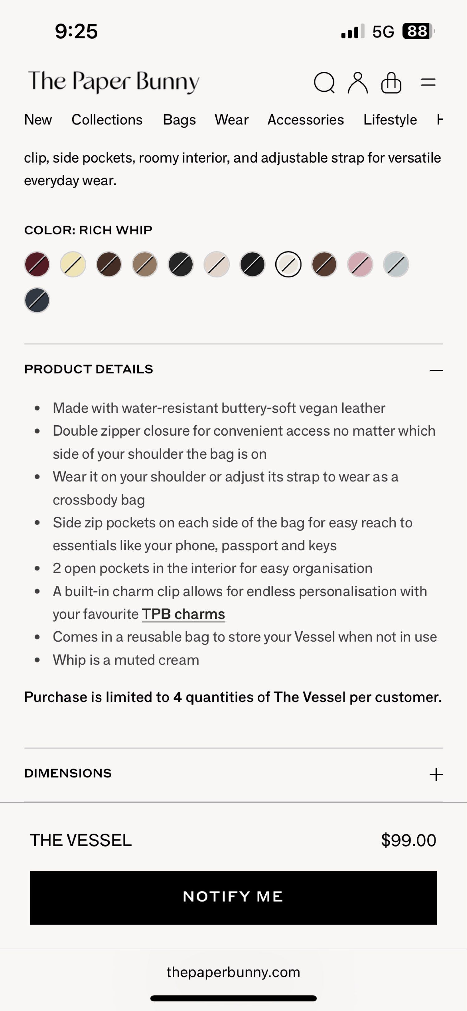 The Paper Bunny The Vessel Bag - Rich Whip, Women's Fashion, Bags ...