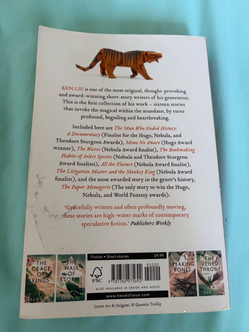 The Paper Menagerie and Other Stories by Ken Liu, Hobbies & Toys, Books ...