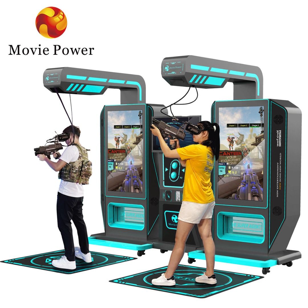 Two-player VR shooting arcade machine, branded Movie Power., Video ...