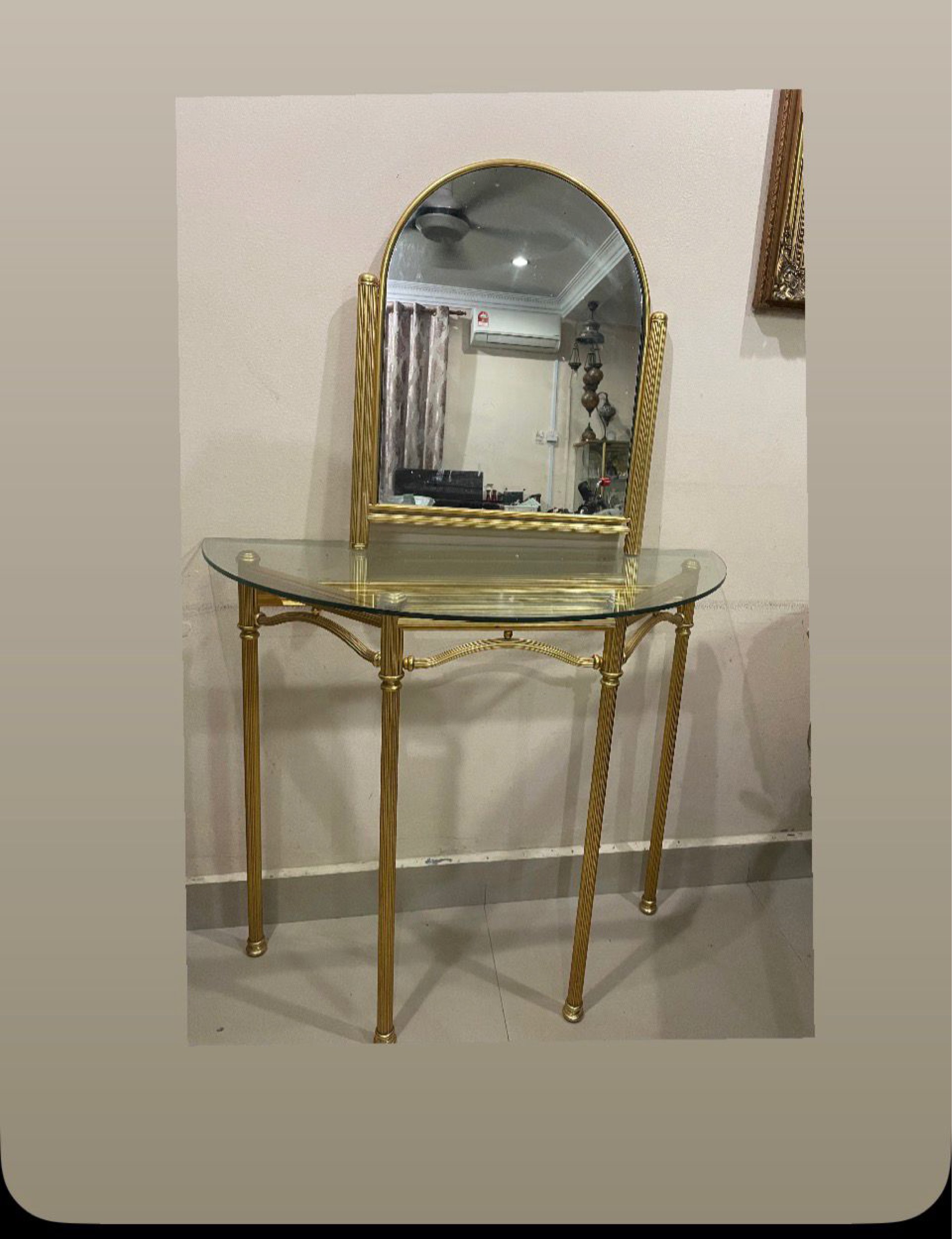 Vintage Gold Vanity Table with Mirror (PGA), Furniture & Home Living ...