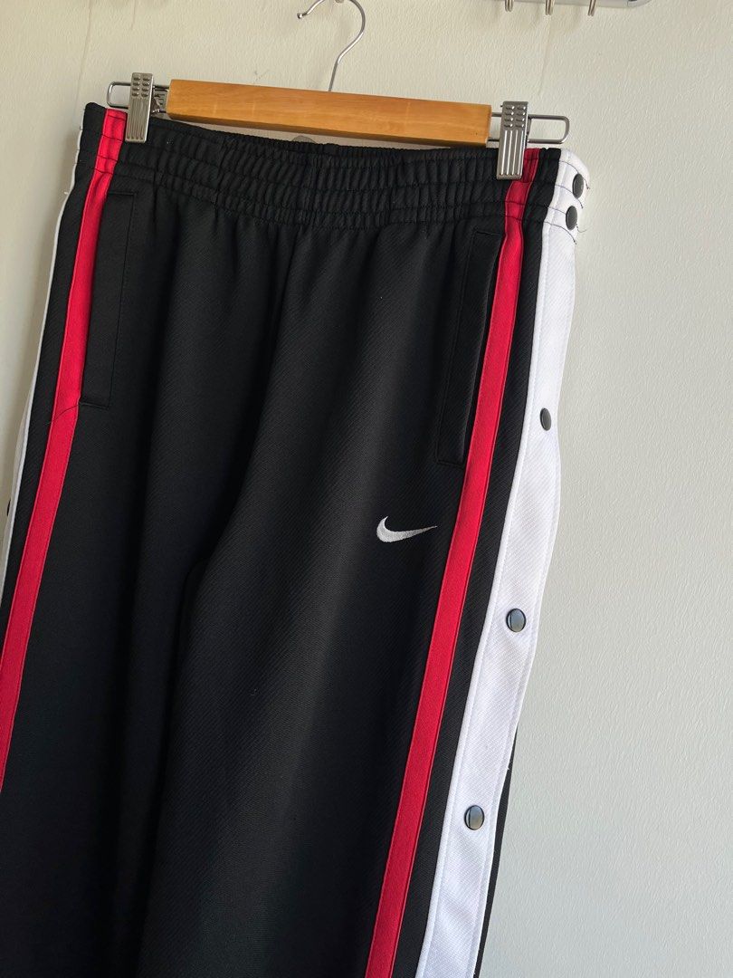 Vintage Y2K Nike Baggy Trackpants Made in Japan Fullbutton with Red ...