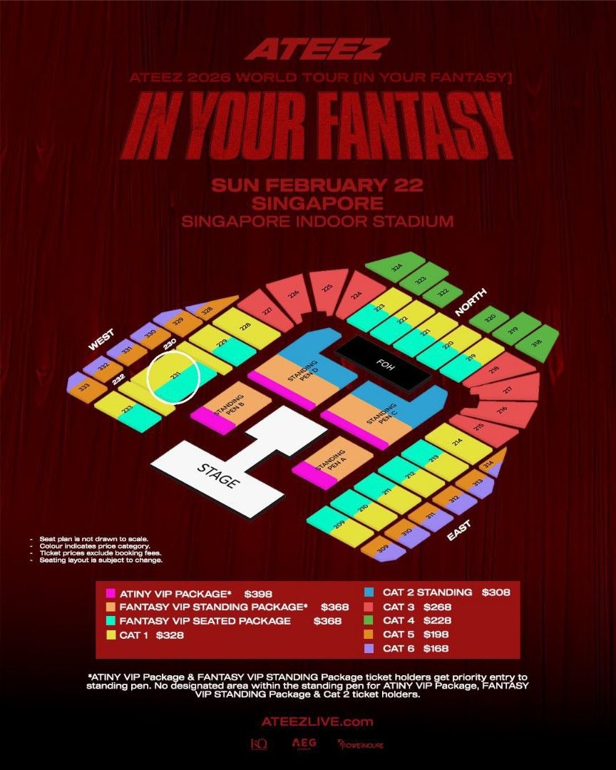 wts ateez 2026 world tour in your fantasy singapore fantasy VIP seated ...