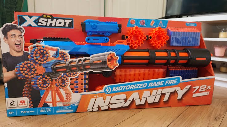 X-Shot Motorized Rage Fire Insanity Blaster, Hobbies & Toys, Toys ...