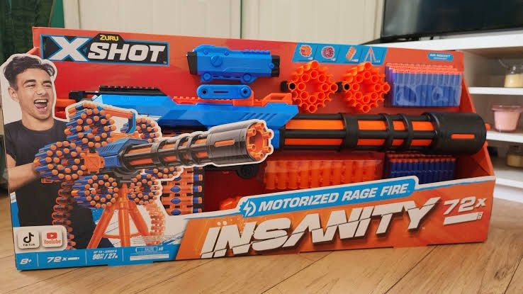 X-Shot Motorized Rage Fire Insanity Blaster, Hobbies & Toys, Toys ...