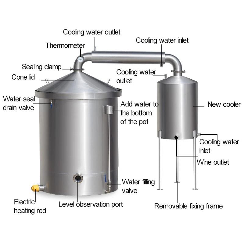 100l Distiller Electric Alcohol Distiller Traditional Liquor Distiller ...