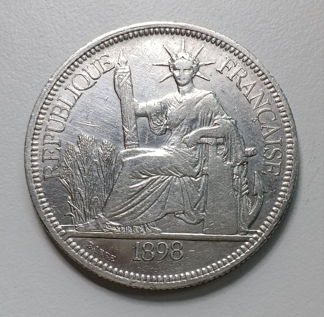 1898 French Indo-China Piastre Silver Coin, Hobbies & Toys, Memorabilia ...