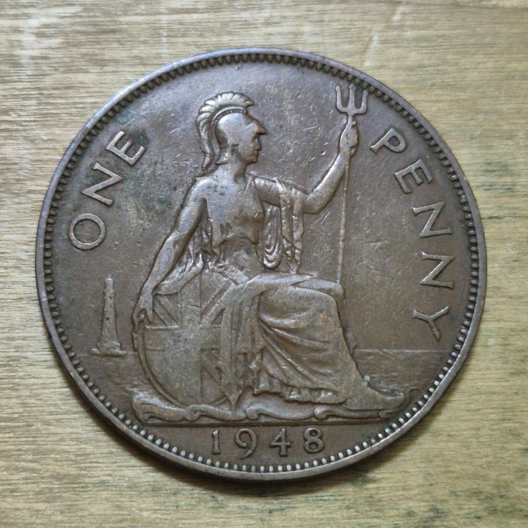 1948 Great Britain King George VI Penny Coin, Hobbies & Toys ...