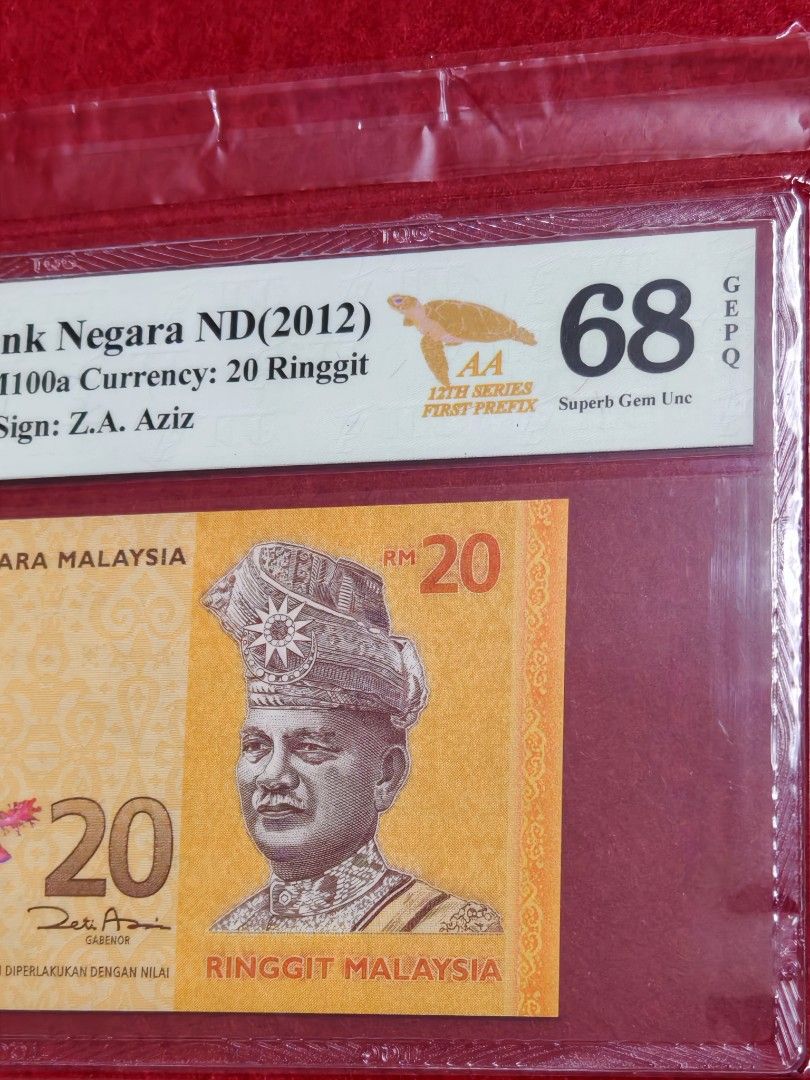 🇲🇾2012 Malaysia 12 th Series 1/5/20 Ringgit Signed by : Zeti Akhtar ...