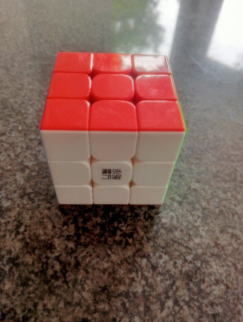 3x3 Rubik's Cube - White and Red, Hobbies & Toys, Toys & Games on Carousell