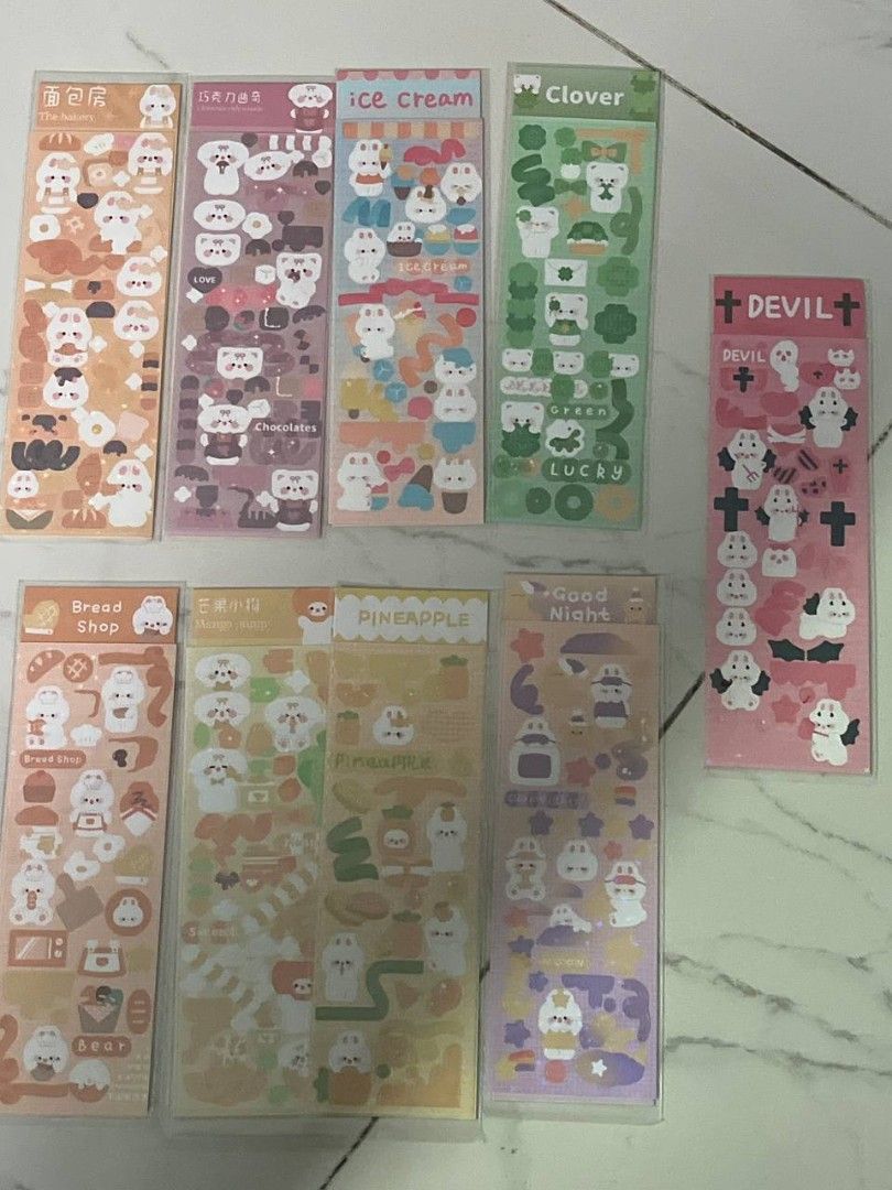 5 sheets for $1 Cute Kawaii Sticker Sheets - Assorted Designs, Hobbies ...