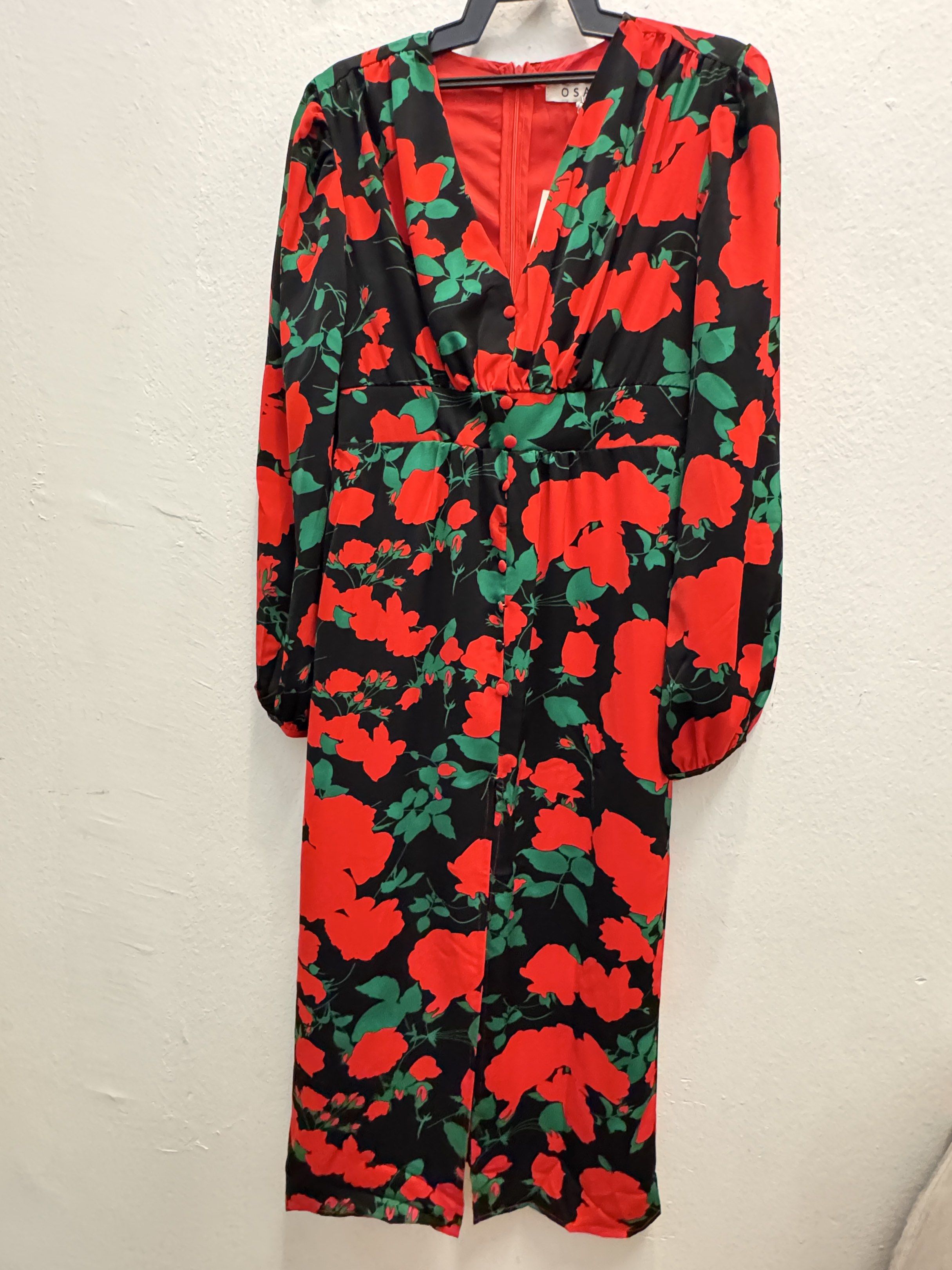 🌹 OSA Red Floral Midi Dress | Slimming Fit 🌹, Women's Fashion, Dresses ...