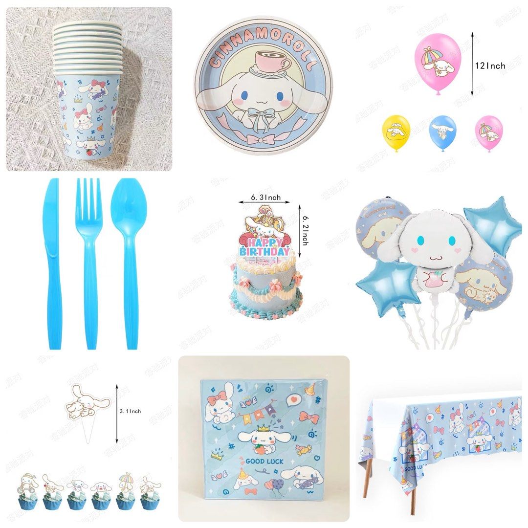 [Avail] Cinnamoroll Birthday Decoration Items (Craft Supplies & Tools ...