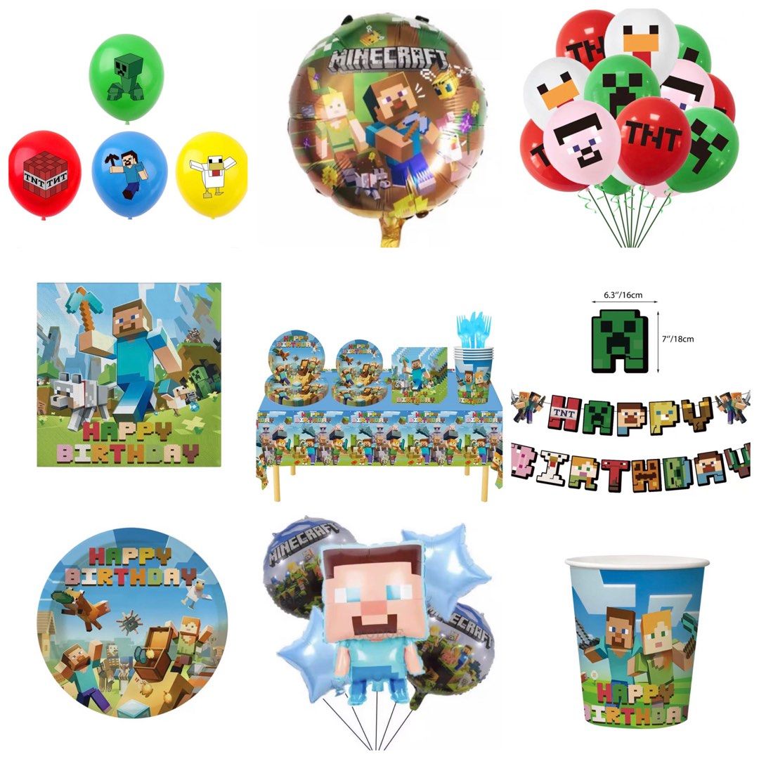 [Avail] Minecraft Birthday Decoration Items (Craft Supplies & Tools ...