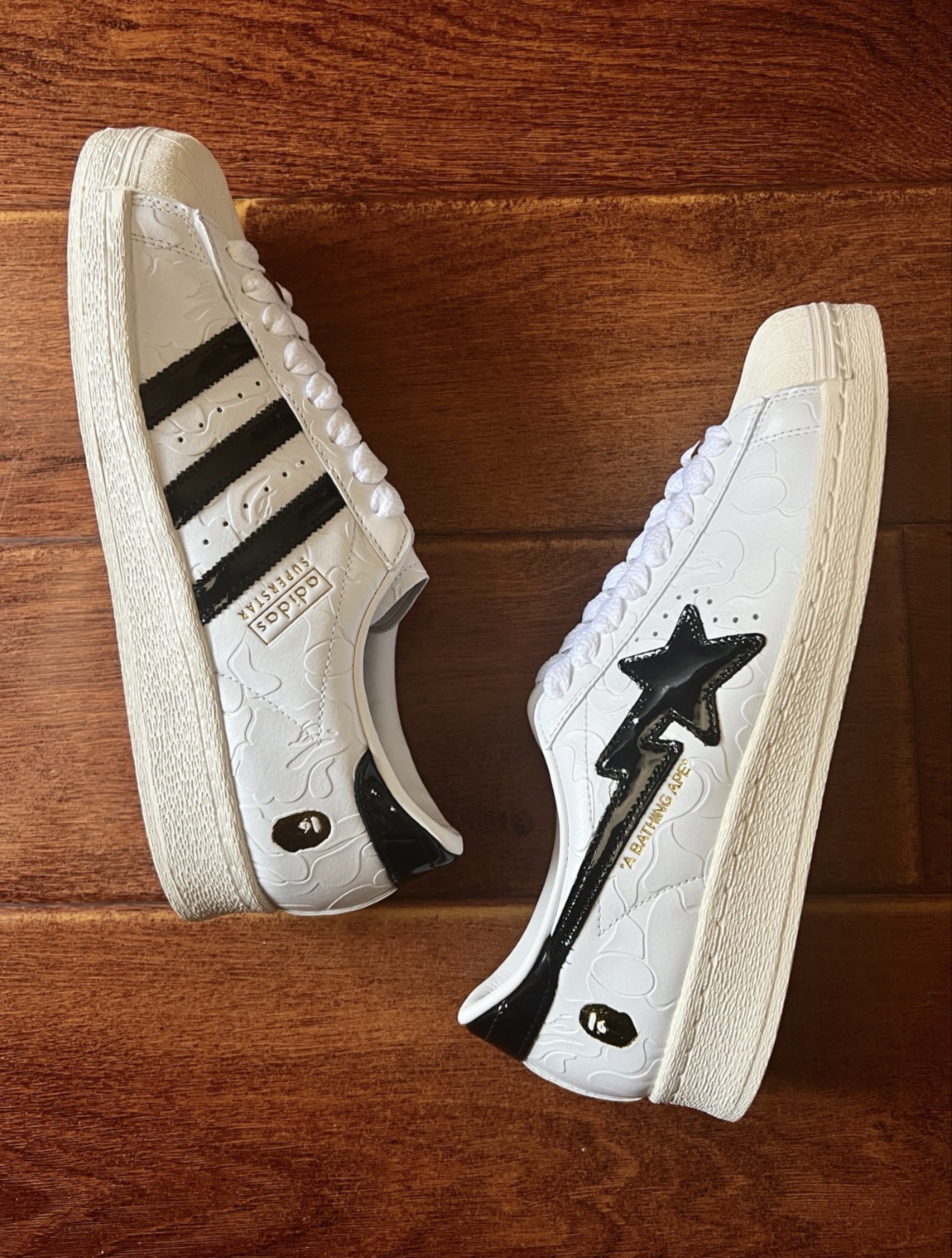 BAPE x adidas originals SUPERSTAR White, Men's Fashion, Footwear ...