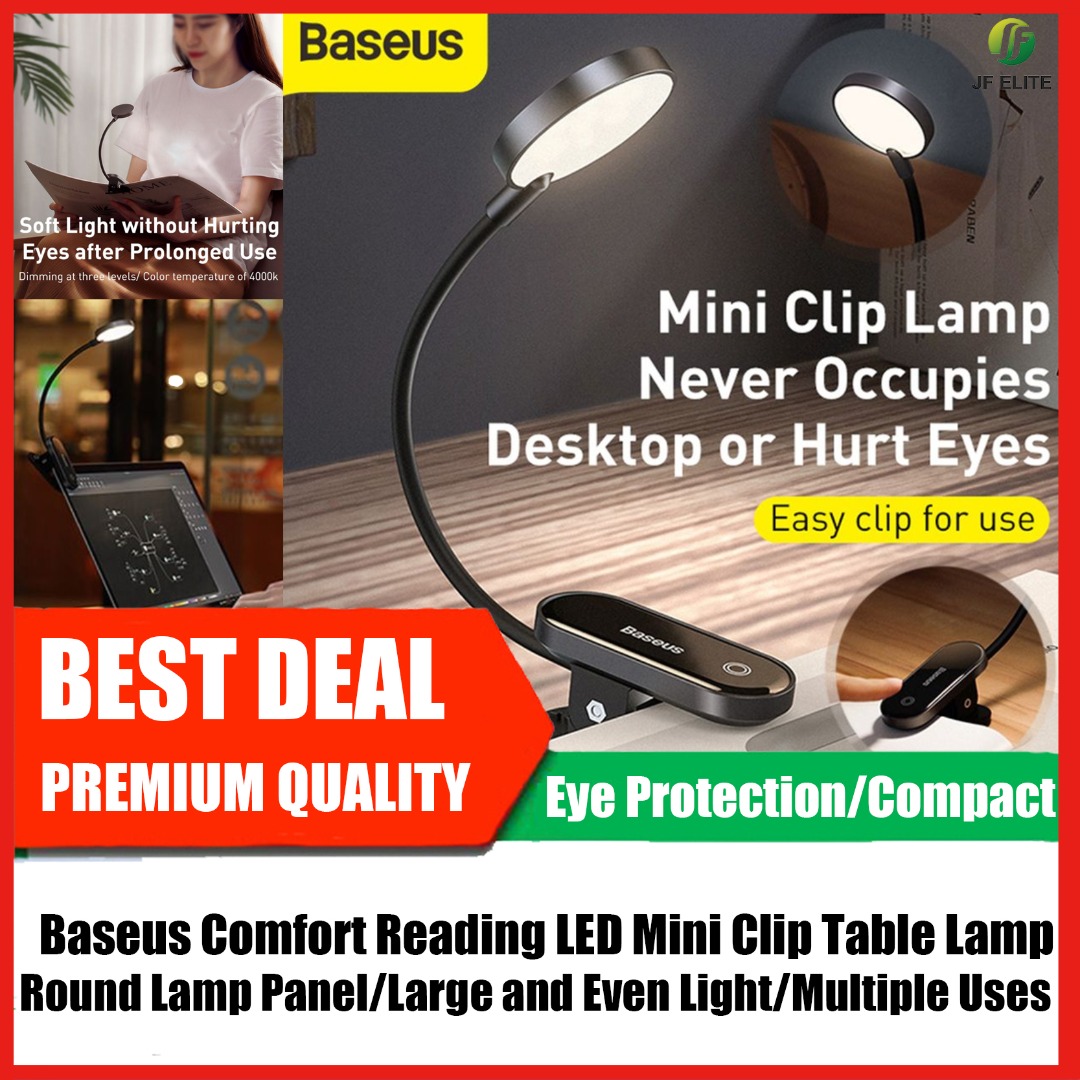 【Baseus Comfort Reading LED Mini Clip Table Lamp】Round Lamp Panel/Large ...