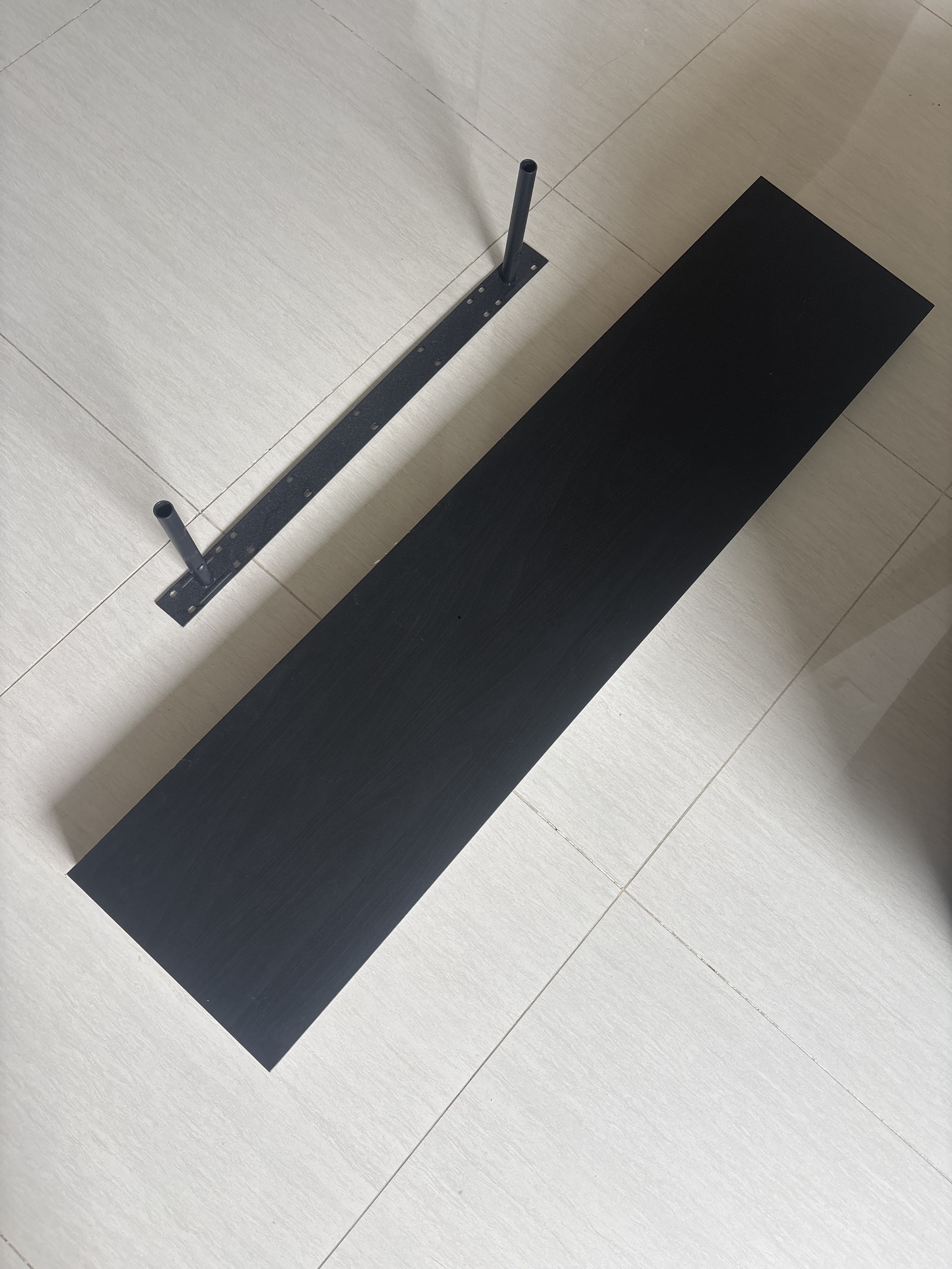 Black Floating Shelf with Brackets, Furniture & Home Living, Furniture ...