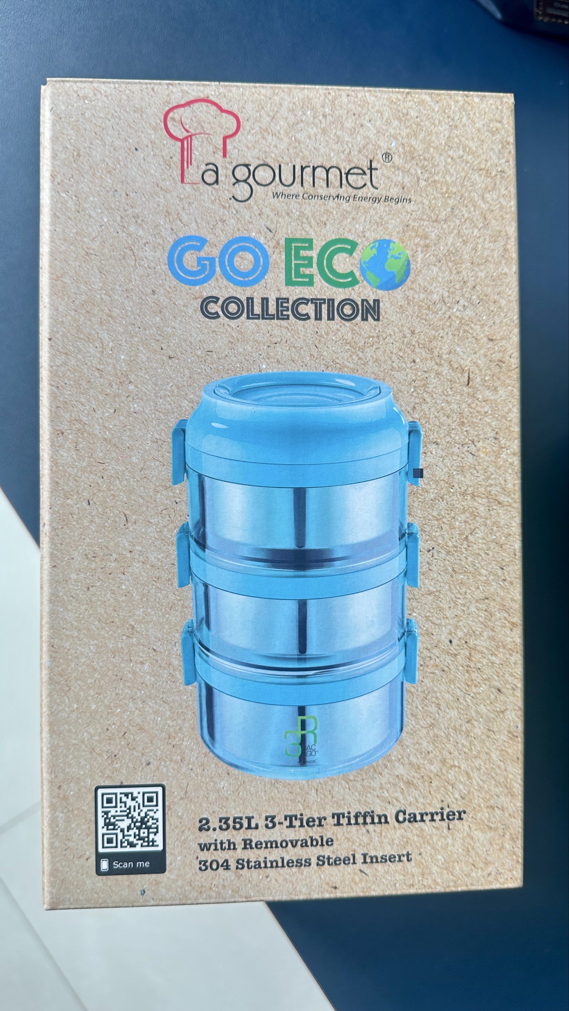 Brand New La Gourmet Go Eco 3-Tier Tiffin Carrier, Furniture & Home ...