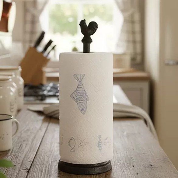 Cast iron chicken rooster kitchen roll paper holder, Furniture & Home ...