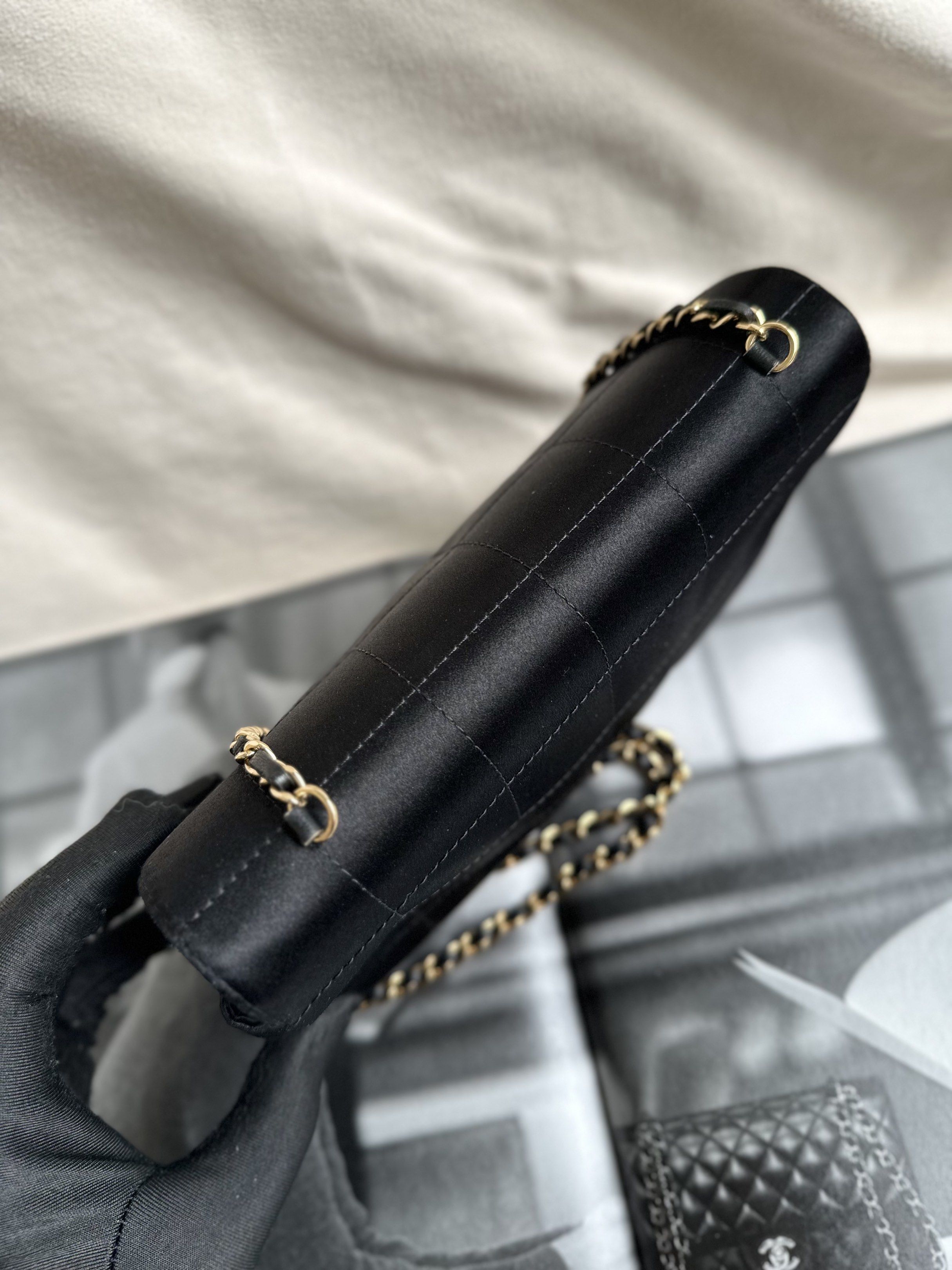 Chanel Quilted Chocolate Bar Mini Rectangle Bag — Black / 24K GHW ...