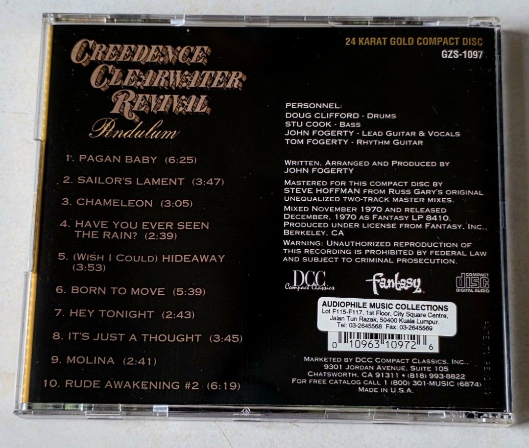 Creedence Clearwater Revival ~ Pendulum ( MANUFACTURED AND MARKETED BY ...