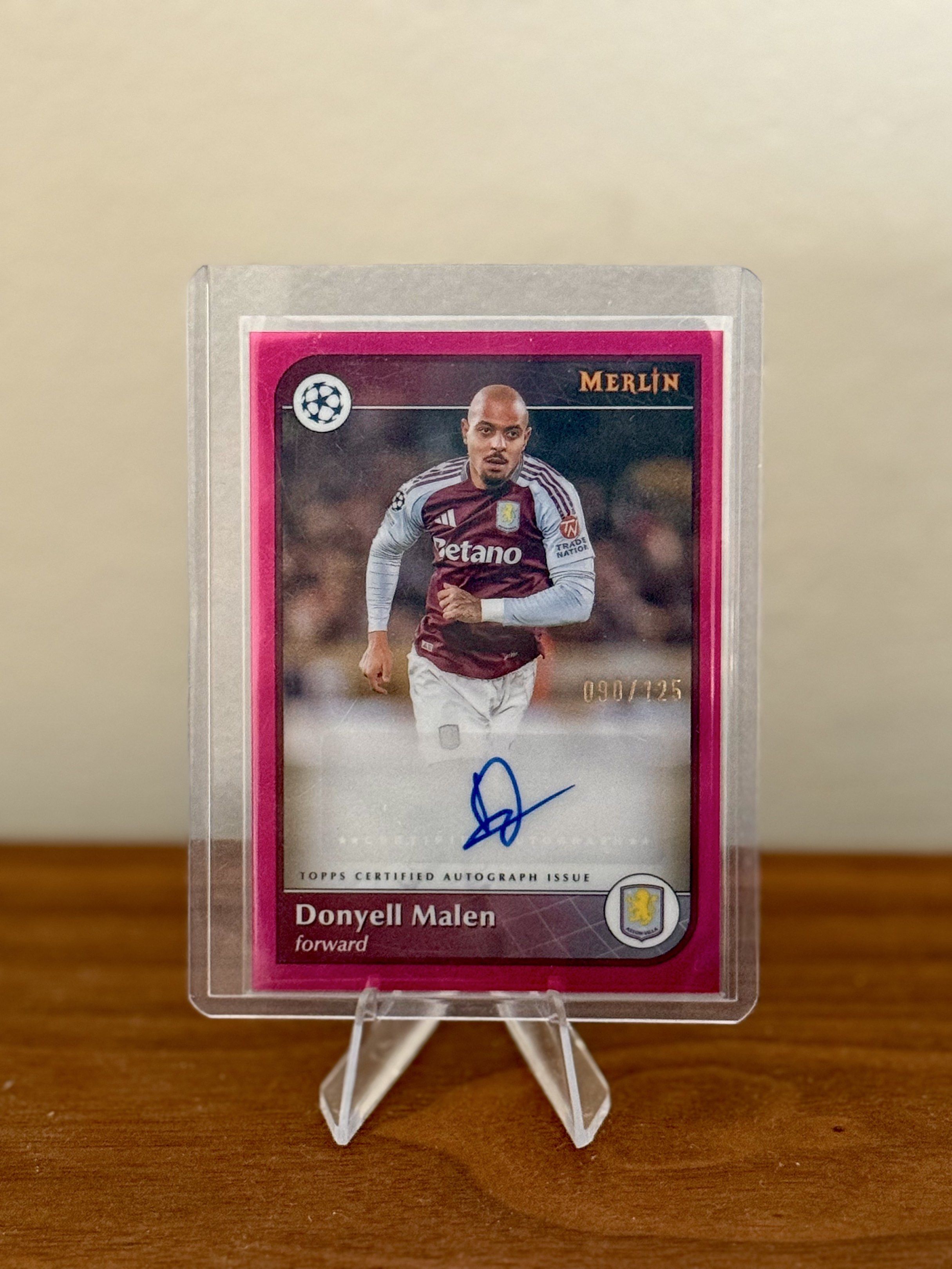 2024-25 Topps Merlin Auto Pink Refractor Donyell Malen /125 , Hobbies ...