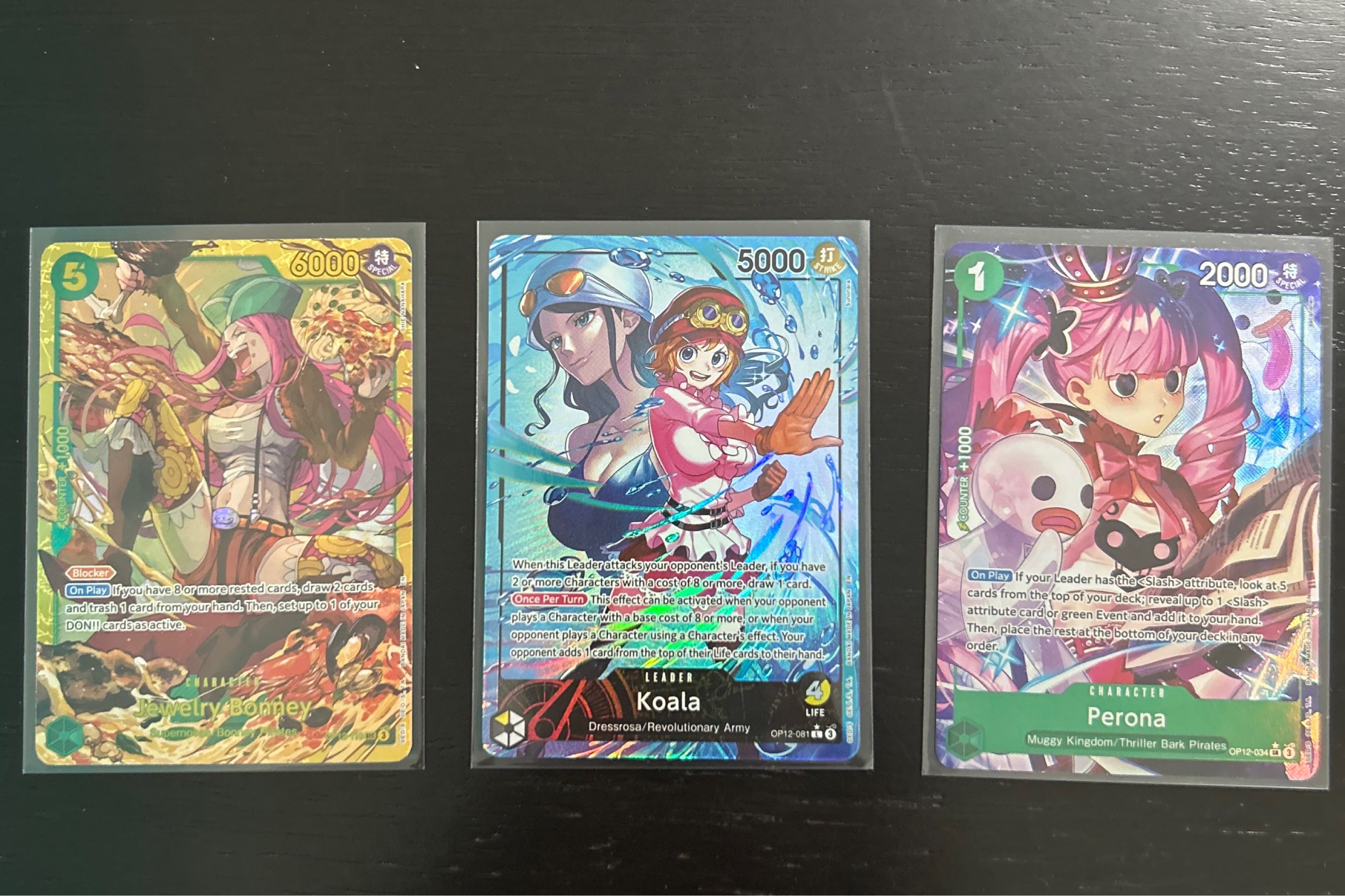 English One Piece Card Game - Koala, Perona, and Jewelry Bonney OP12 ...