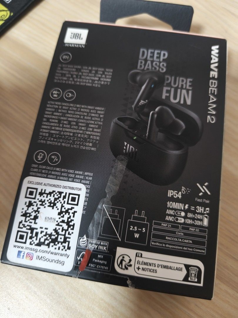 (FAST DEAL AT $55) JBL Wave Beam 2 - Active Noise Cancelling Earbuds ...