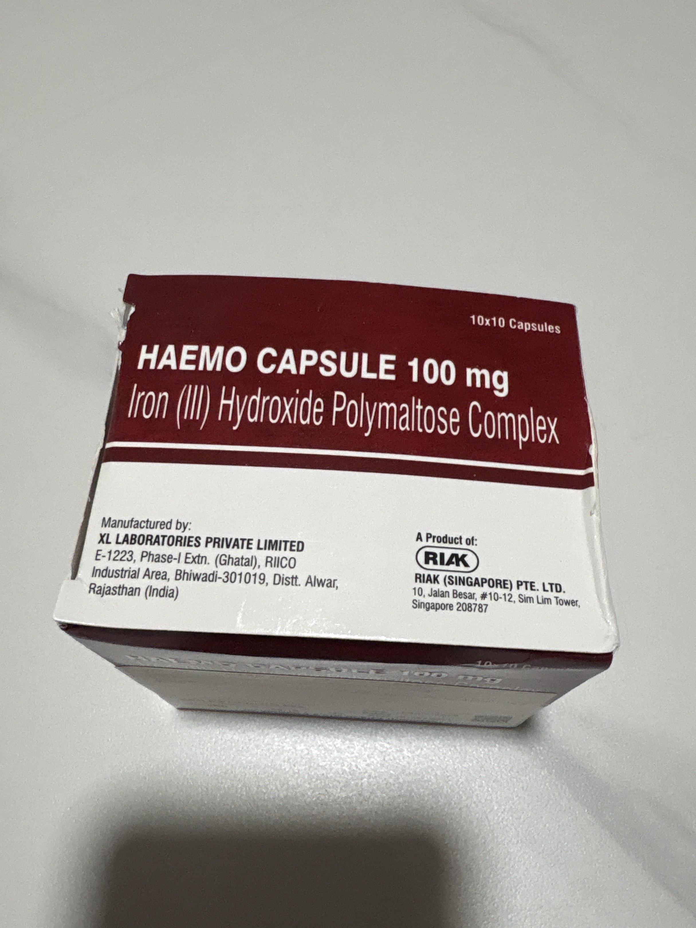 Haemo Capsule 100mg Iron Supplement, Health & Nutrition, Health ...