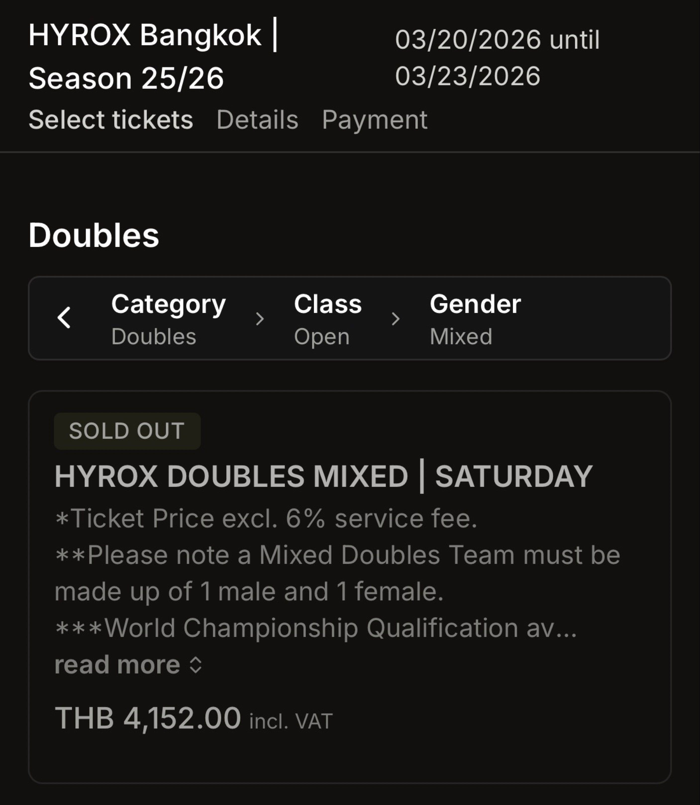 Hyrox Bangkok 2025, Mixed Doubles, March 21 (Saturday), Tickets ...