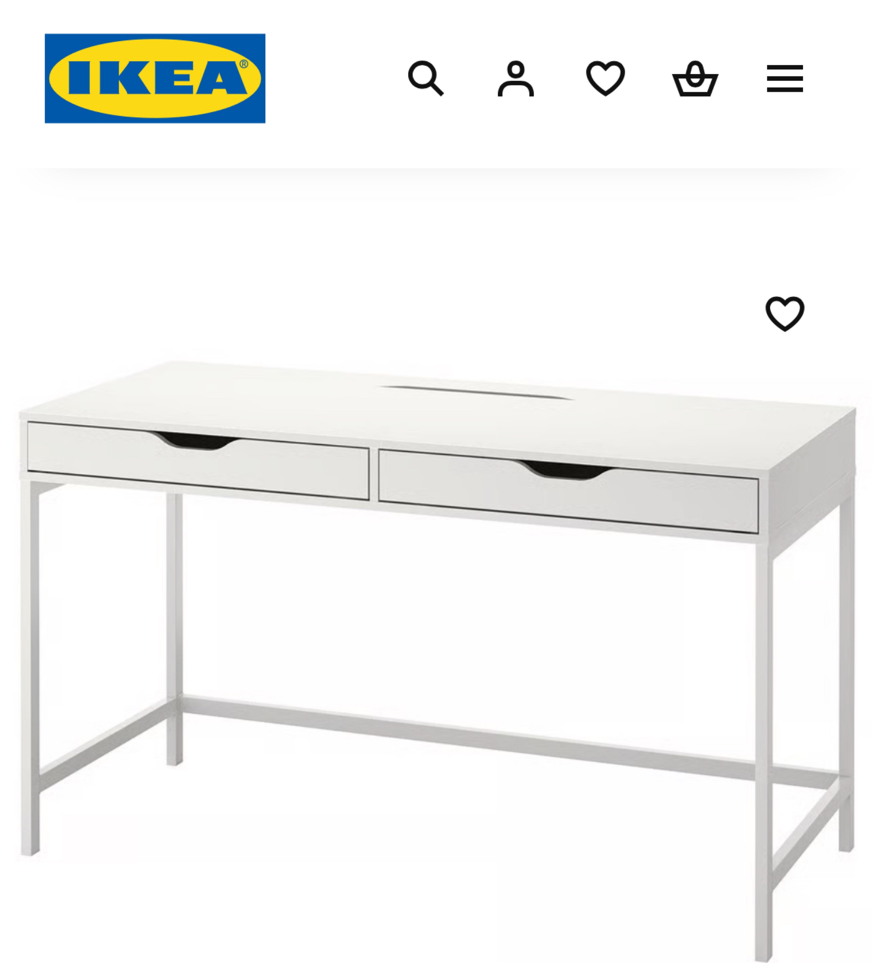 Free. IKEA ALEX Desk - White, Furniture & Home Living, Furniture ...