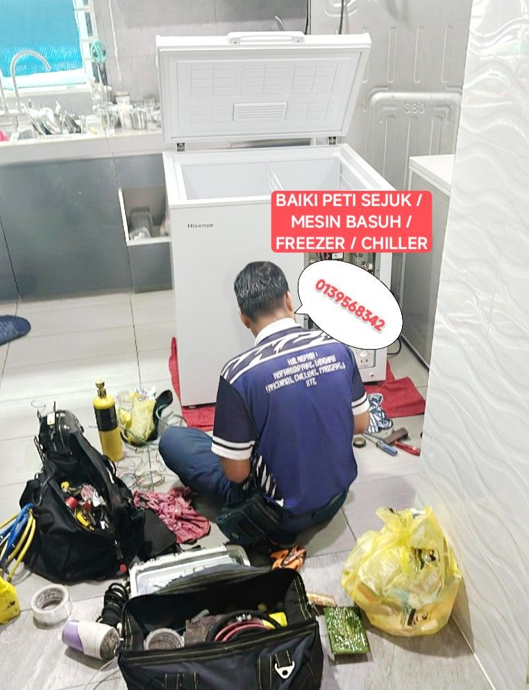 Isi Gas Peti Sejuk / Defrost / Thermostat / Compressor / MESIN BASUH ...