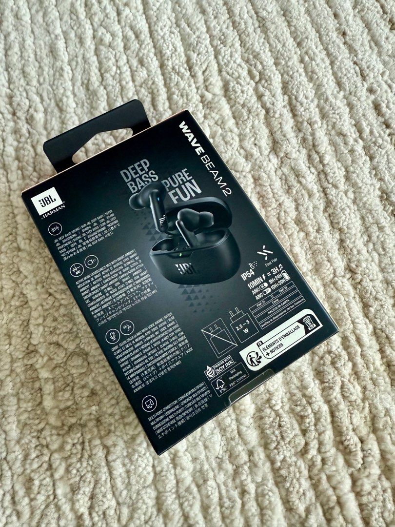 JBL Wave Beam 2 Earbuds - Black, Audio, Earphones on Carousell